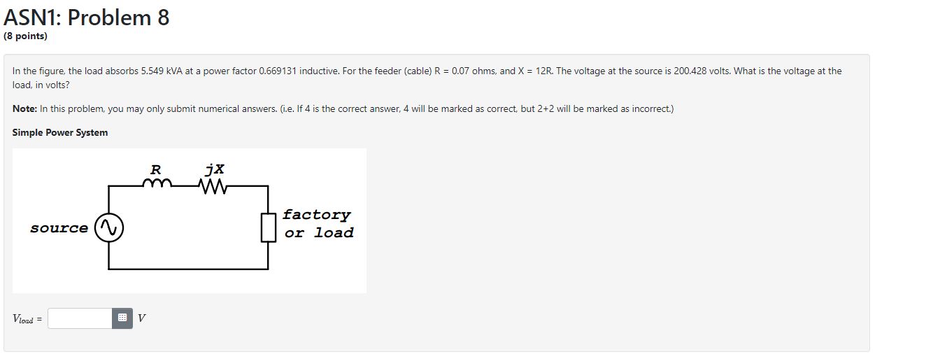 Solved In the figure, the load absorbs 5.549kVA at a power | Chegg.com