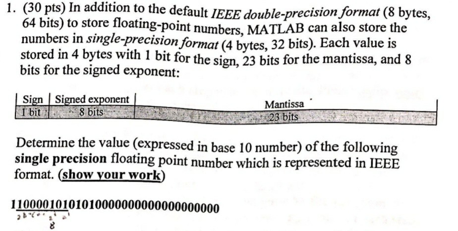 Solved s) In addition to the default IEEE double-precisi | Chegg.com