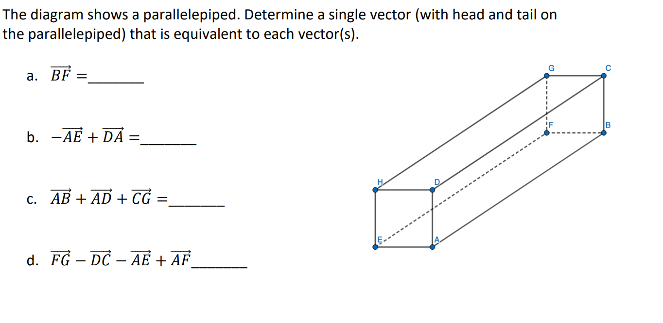 Solved The diagram shows a parallelepiped. Determine a | Chegg.com