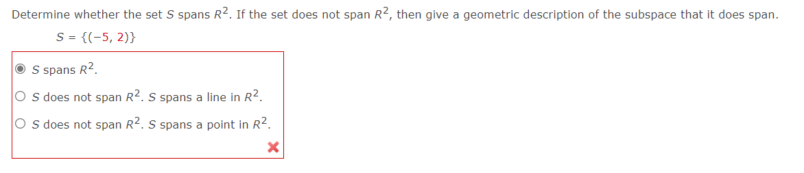 Solved Determine whether the set S spans R2. If the set does | Chegg.com