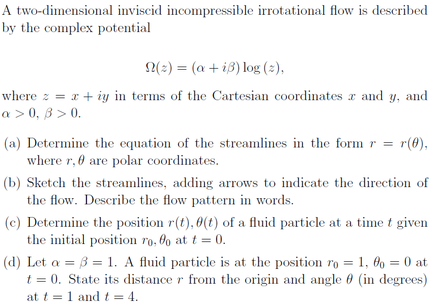 Solved A two-dimensional inviscid incompressible | Chegg.com