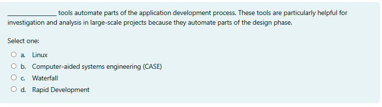 Solved _ ﻿tools automate parts of the application | Chegg.com