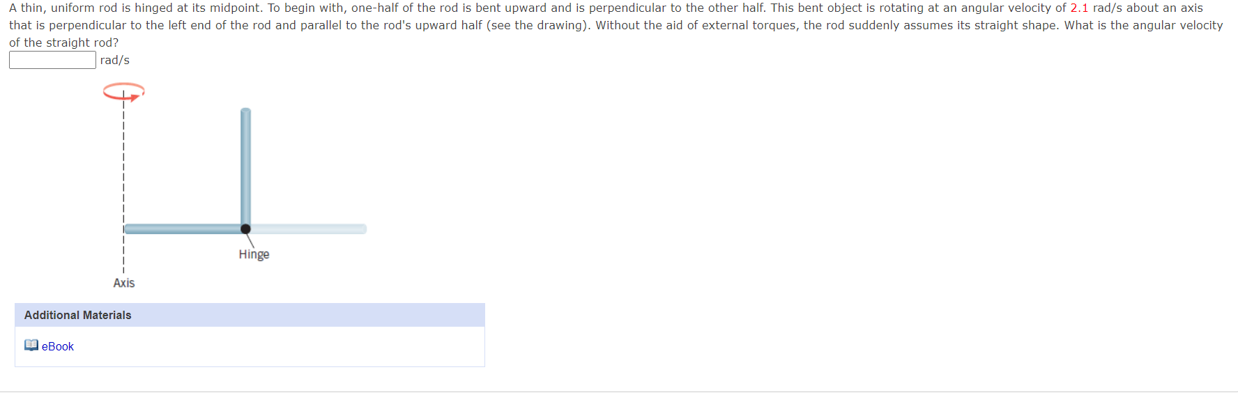 Solved A thin, uniform rod is hinged at its midpoint. To | Chegg.com
