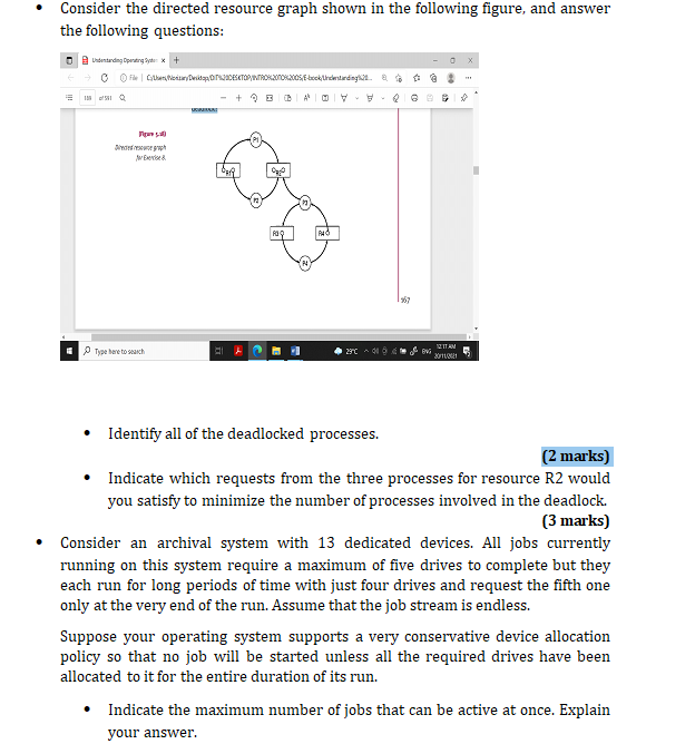 Consider the directed resource graph shown in the | Chegg.com