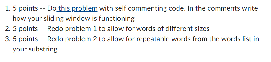 Solved 1. 5 points -- Do this problem with self commenting | Chegg.com