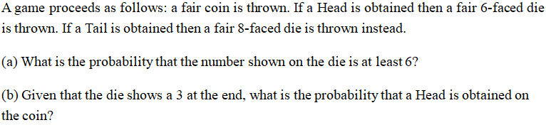 Solved A game proceeds as follows: a fair coin is thrown. If | Chegg.com