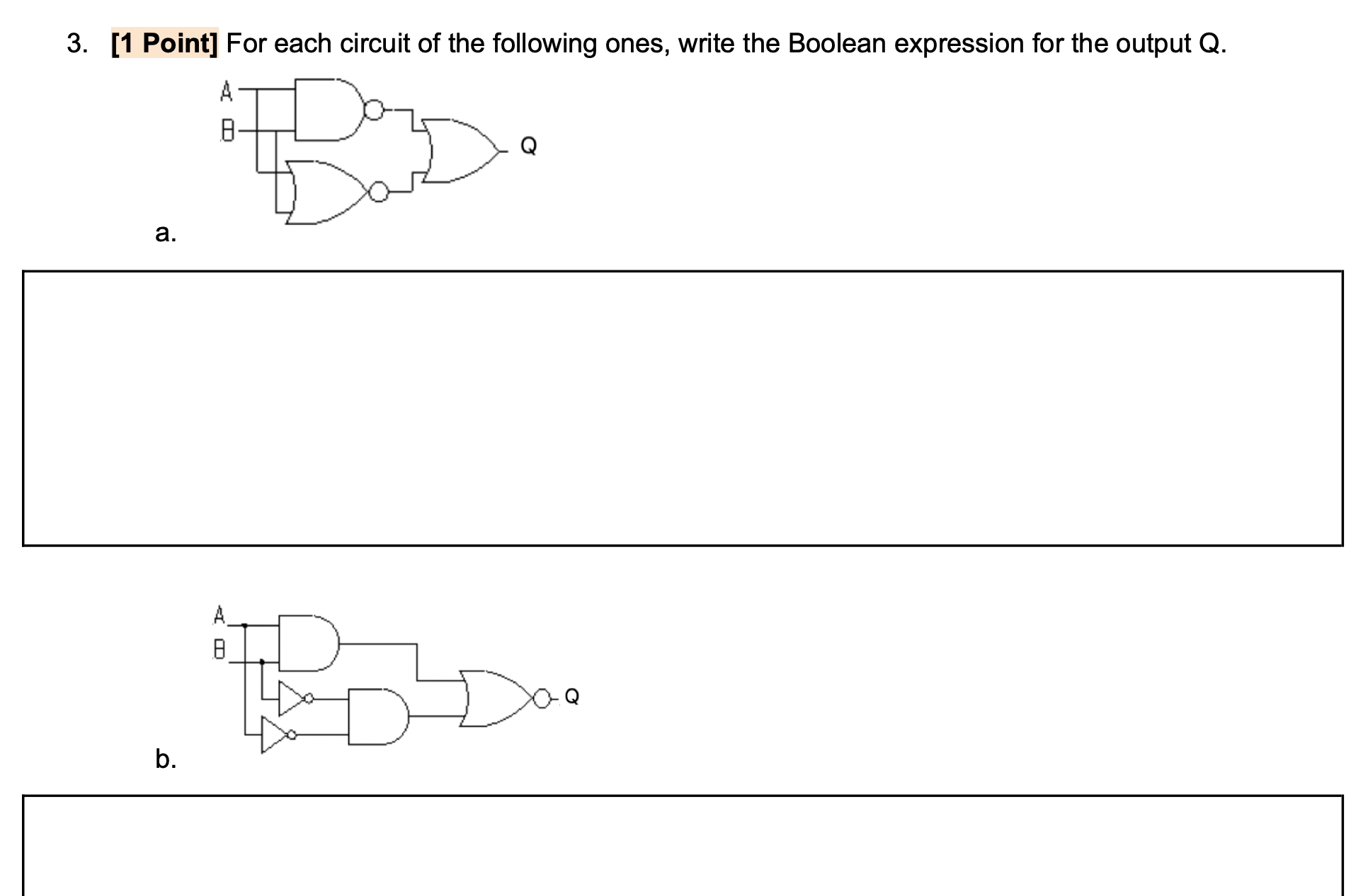 Solved 3. [1 Point] For each circuit of the following ones, | Chegg.com