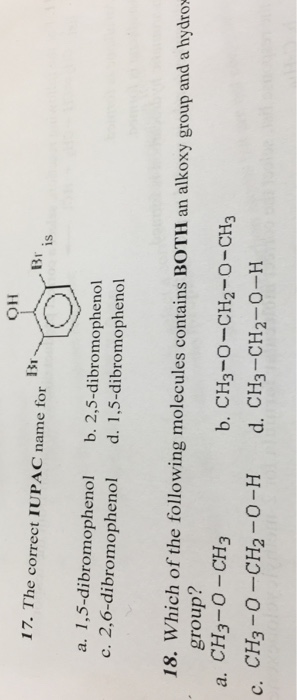 Solved The correct IUPAC name for a. 1, 5-dibromophenol b. | Chegg.com