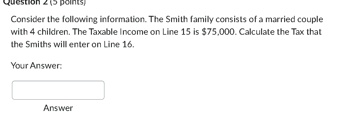Solved Consider the following information. The Smith family | Chegg.com