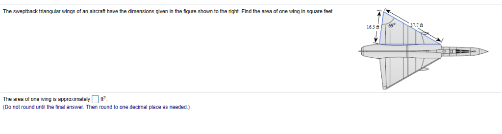 Solved The sweptback triangular wings of an aircraft have | Chegg.com