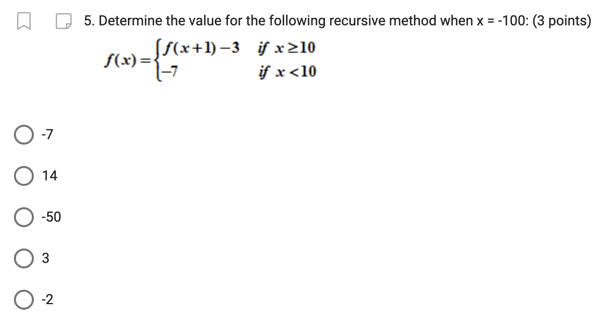 Solved 1. Determine the value for the following recursive | Chegg.com