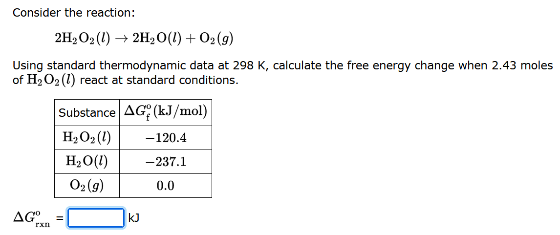 [Solved]: Consider the reaction: 2HO2(1) 2HO(1) + O(g) Usi