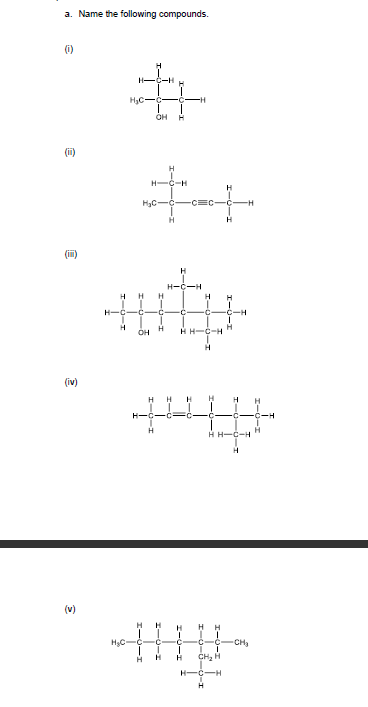 Solved a. Name the following compounds. (i) (ii) (iii) (iv) | Chegg.com