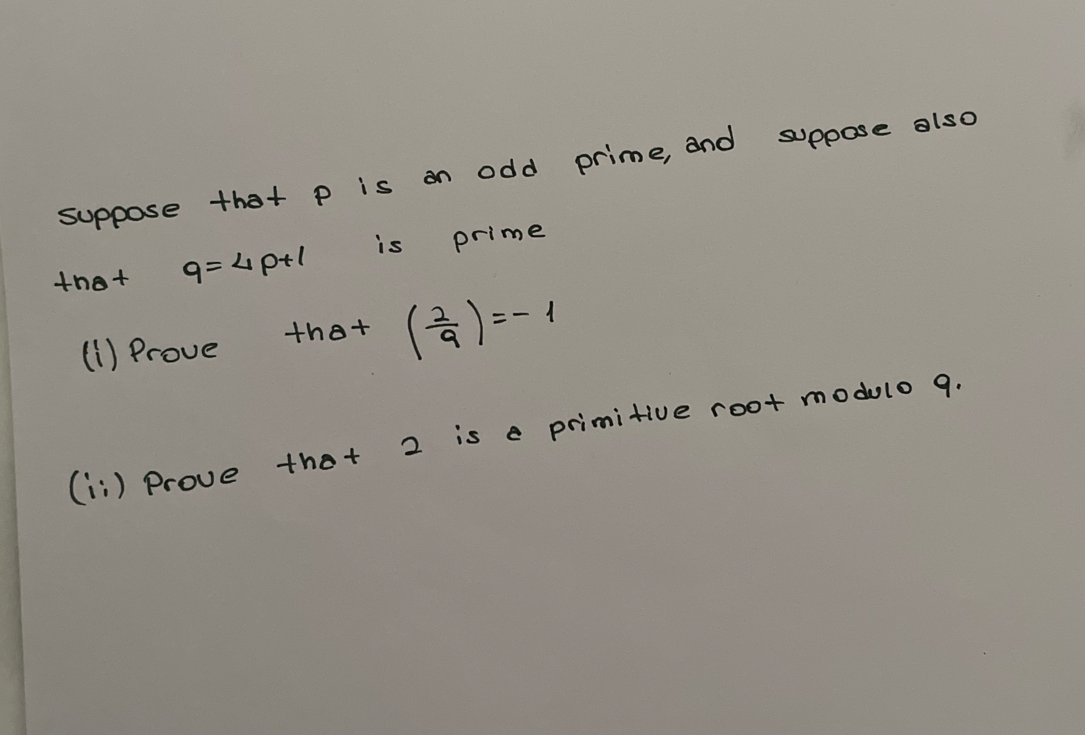 Solved suppose that p ﻿is an odd prime, and suppose alsothat | Chegg.com