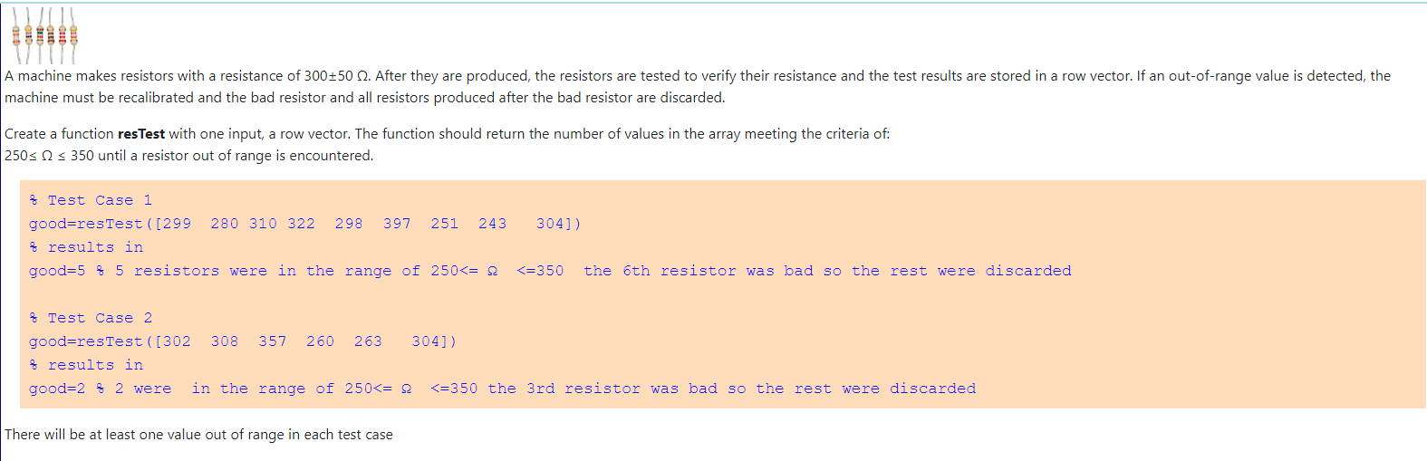 Solved A machine makes resistors with a resistance of 300+50 | Chegg.com