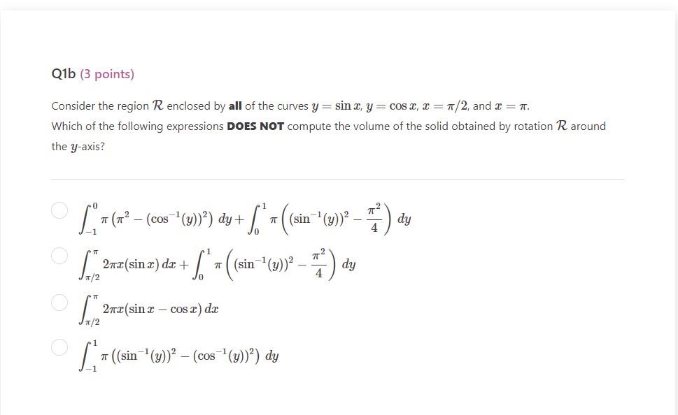 Solved Consider the region R enclosed by all of the curves | Chegg.com