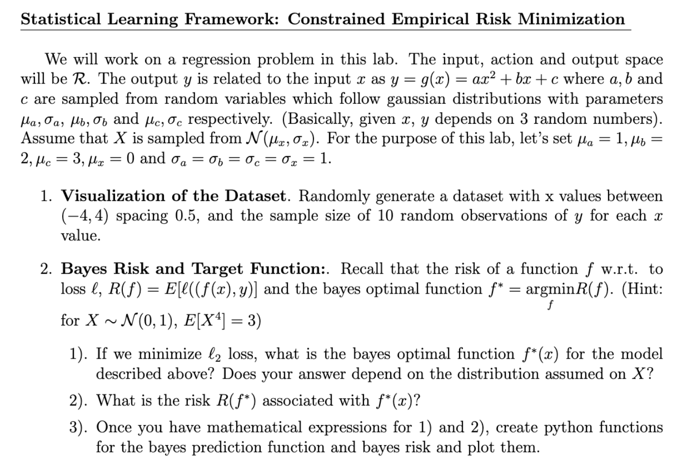 Statistical Learning Framework: Constrained Empirical | Chegg.com