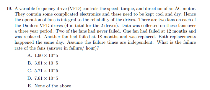 Solved 19. A variable frequency drive (VFD) controls the | Chegg.com