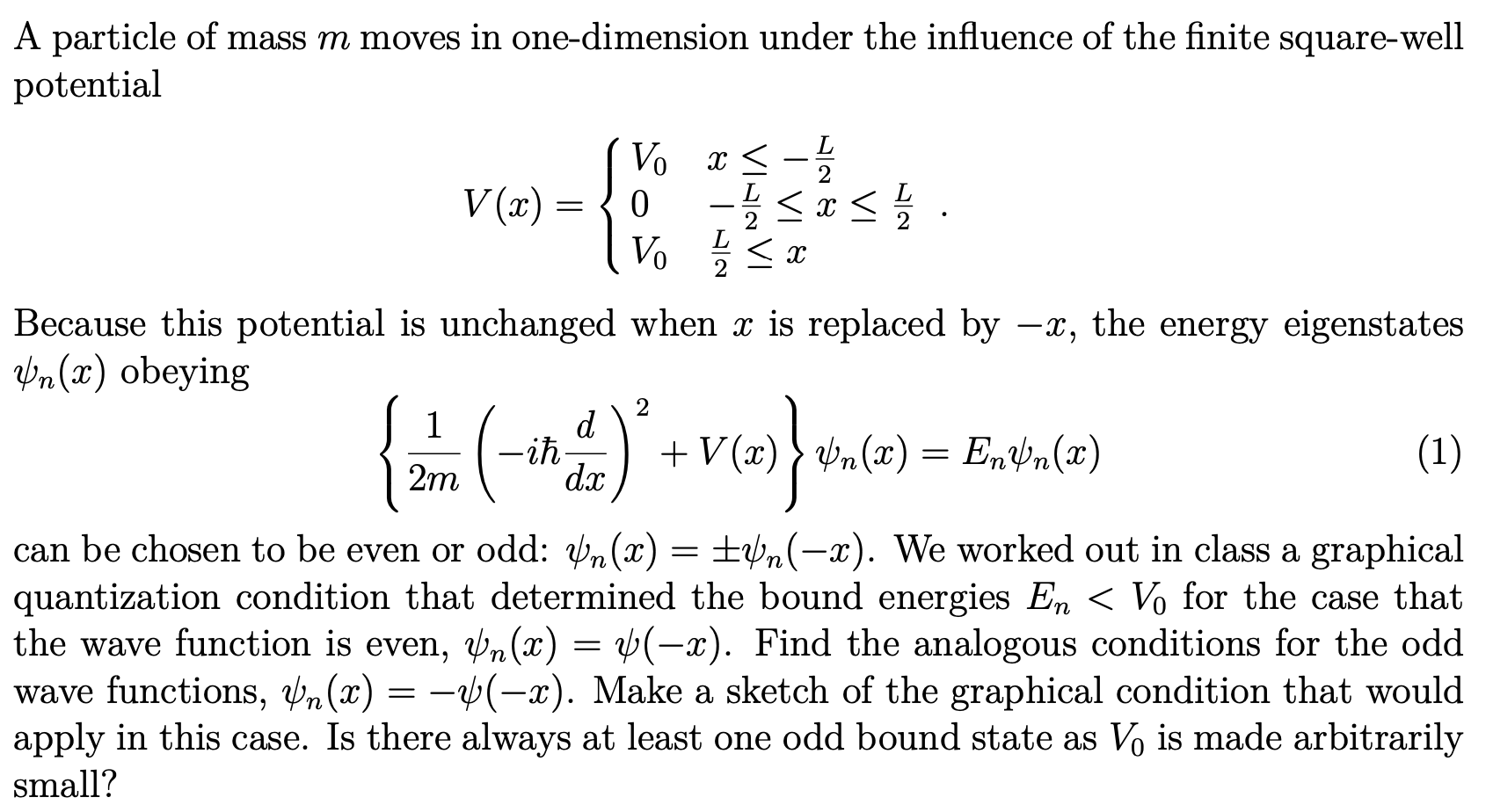 Solved A particle of mass m moves in one-dimension under the | Chegg.com