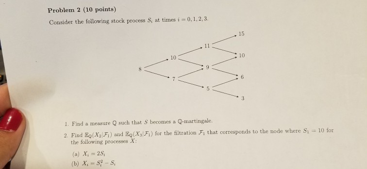 Problem 2 (10 points) Consider the following stock | Chegg.com