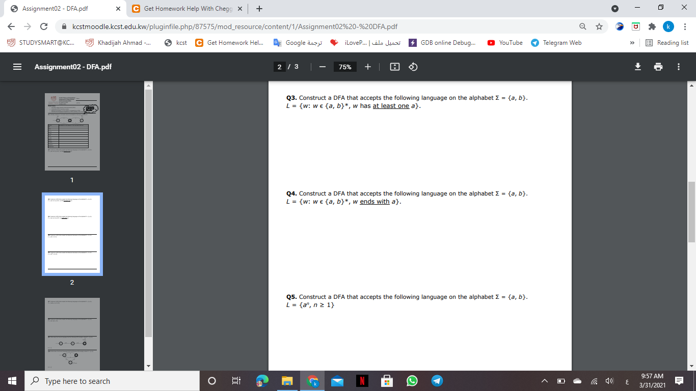 Solved Assignment02 - DFA.pdf х Get Homework Help With Chegg | Chegg.com