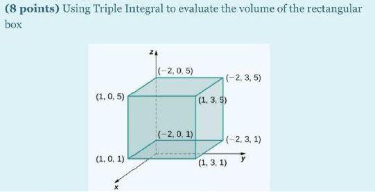 Solved (8 points) Using Triple Integral to evaluate the | Chegg.com