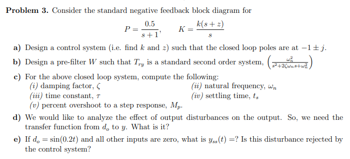 Solved Problem 3. Consider the standard negative feedback | Chegg.com