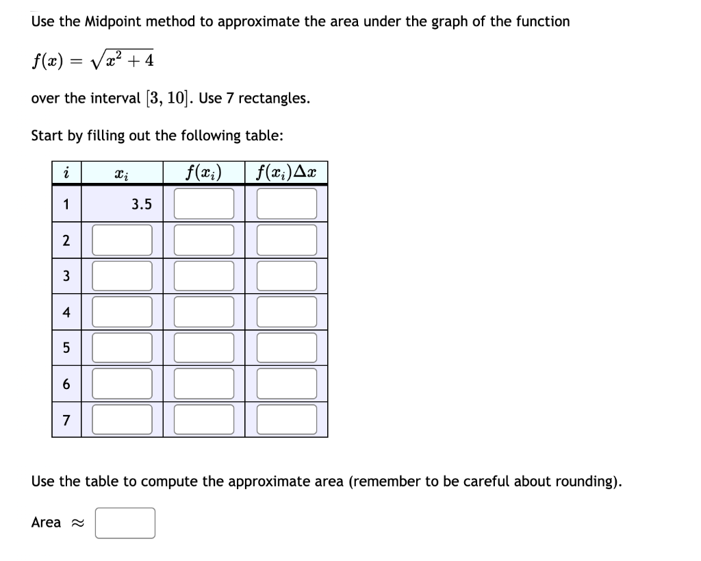 Solved Use the Midpoint method to approximate the area under | Chegg.com