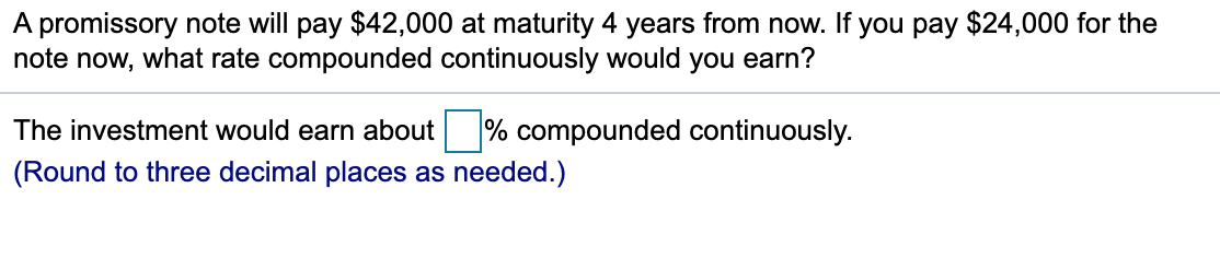 Solved A promissory note will pay $42,000 at maturity 4 | Chegg.com