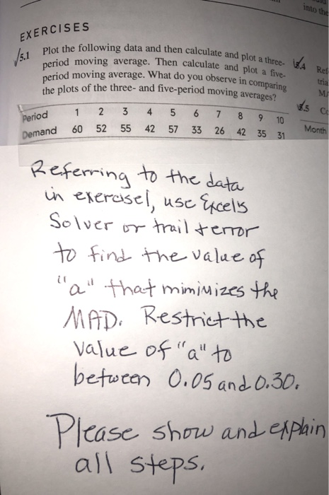 Solved nto EXERCISES Plot the following data and then | Chegg.com