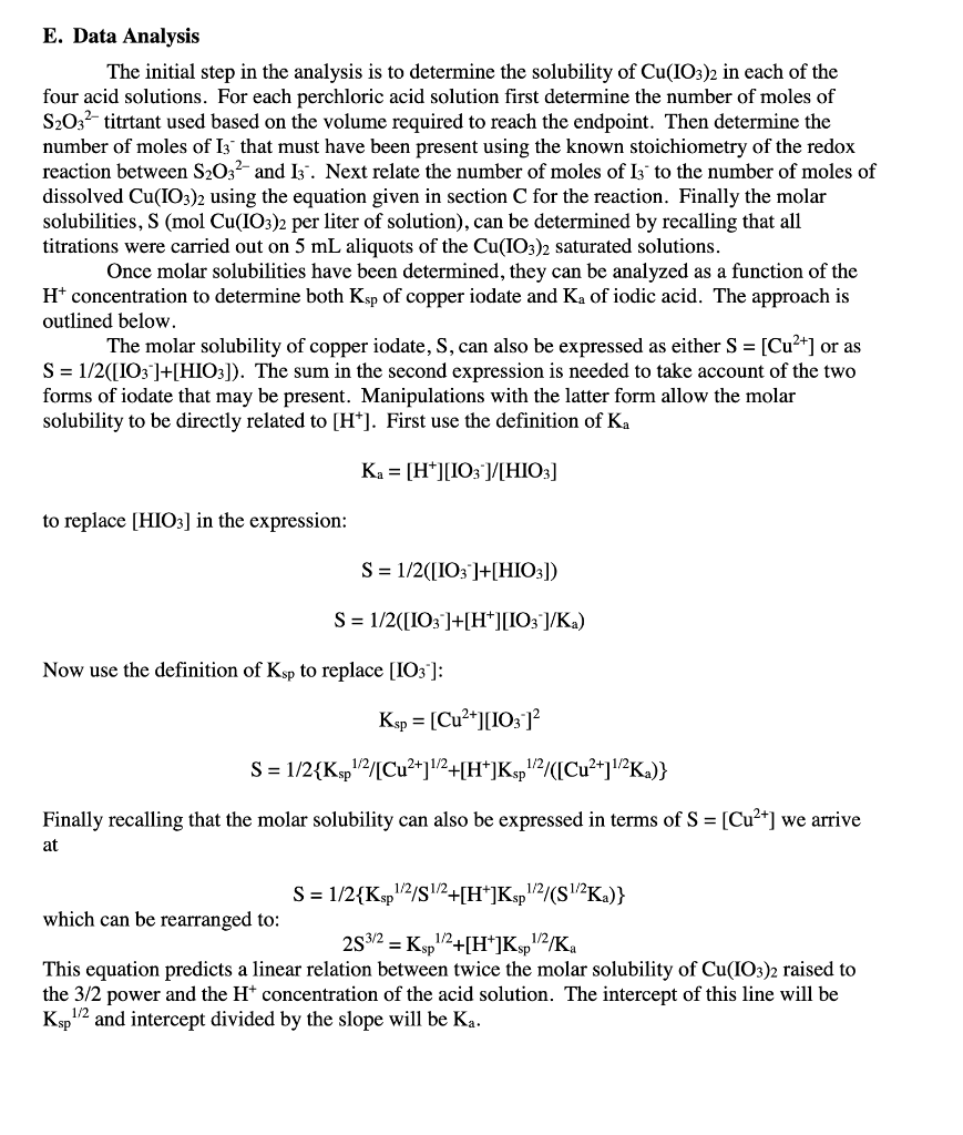 Solved Multiple Equilibria: Solubility of Copper Iodate | Chegg.com