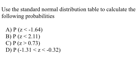 Solved All work must be shown. Standard Normal Distribution | Chegg.com
