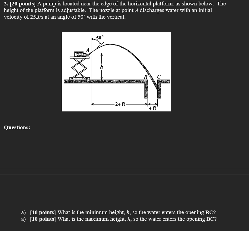 Solved 2. [20 points] A pump is located near the edge of the | Chegg.com