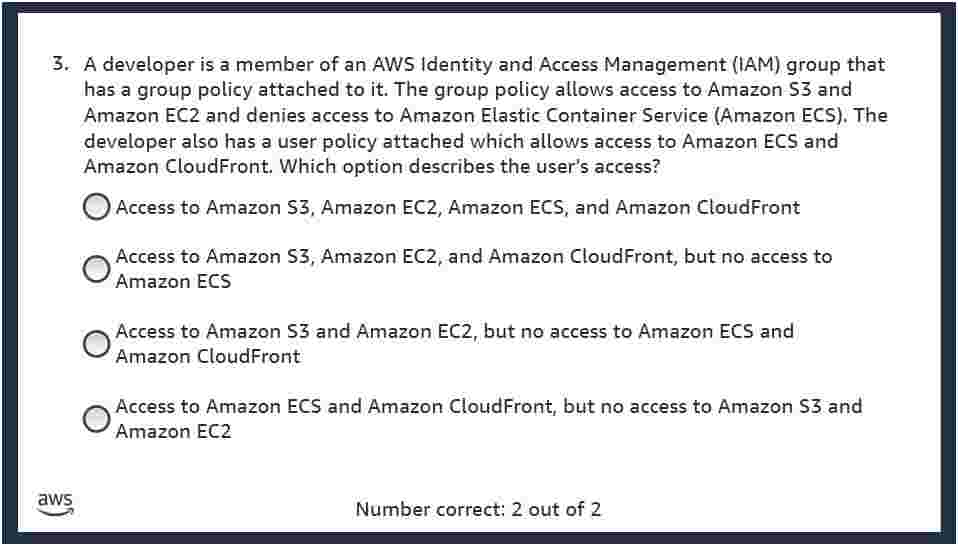 Solved 3. ﻿A developer is a member of an AWS Identity and | Chegg.com