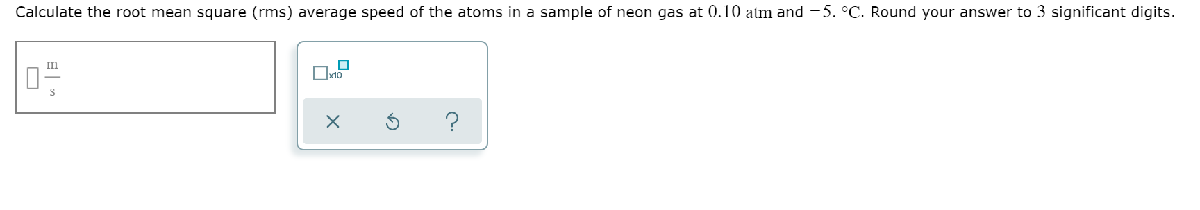 Solved Calculate the root mean square (rms) average speed of | Chegg.com