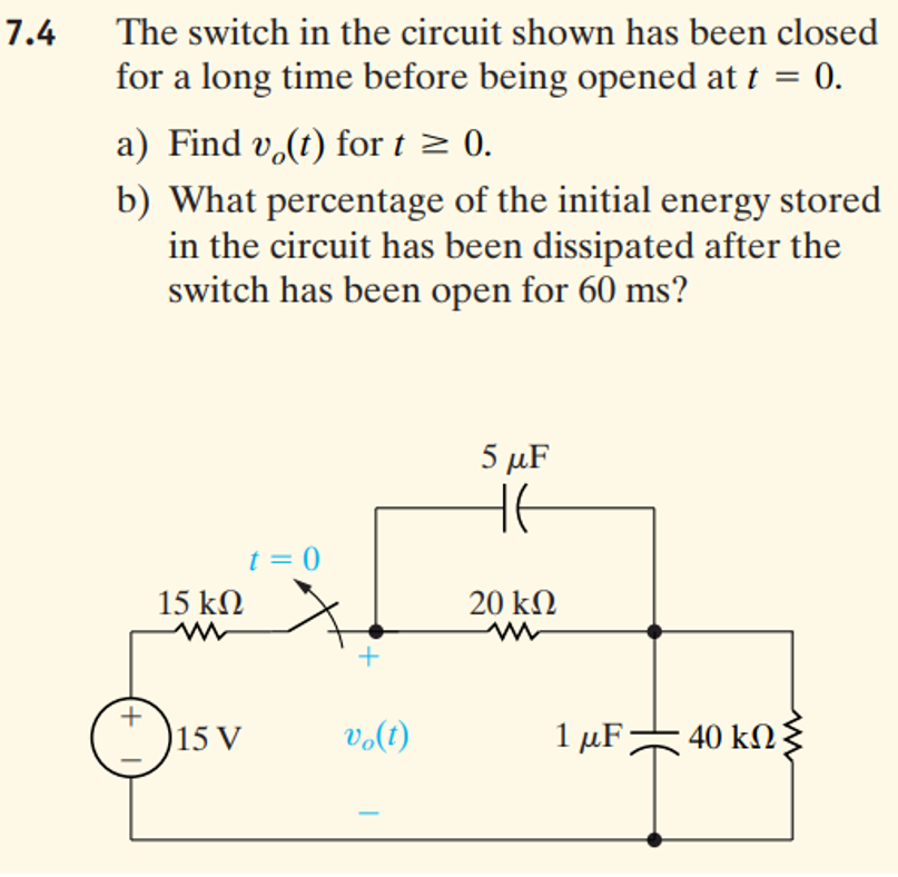[Solved]: 4 The switch in the circuit shown has been close