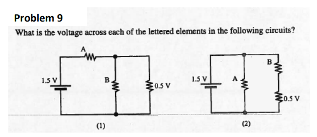 Solved What is the voltage across each of the lettered | Chegg.com