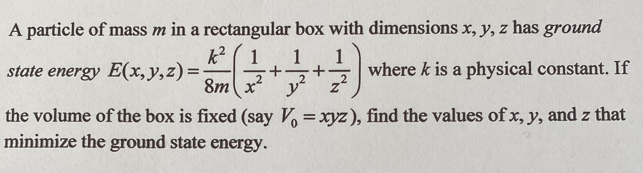 Solved + 2 A particle of mass m in a rectangular box with | Chegg.com