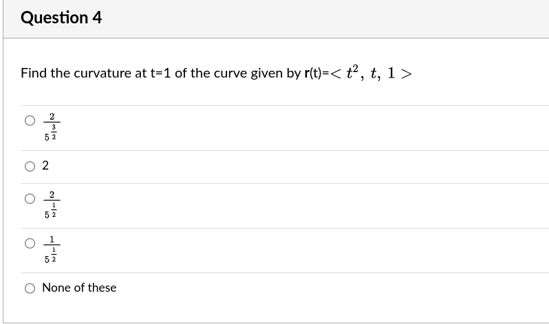 Solved Find the curvature at t=1 of the curve given by r(t)= | Chegg.com