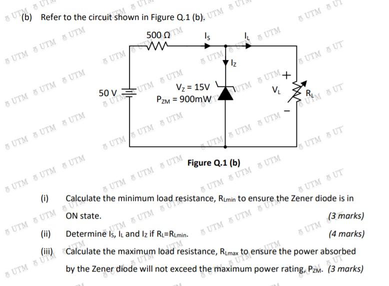 Solved BUTXU ਵਲੋਂ UTM 3 (b) Refer to the circuit shown in | Chegg.com