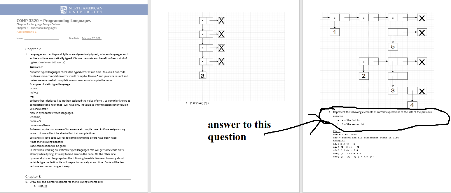 U NORTH AMERICAN UNIVERSITY 0X x COMP 3320 - | Chegg.com