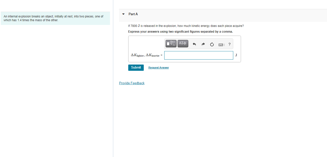 Solved Part A An internal explosion breaks an object, | Chegg.com