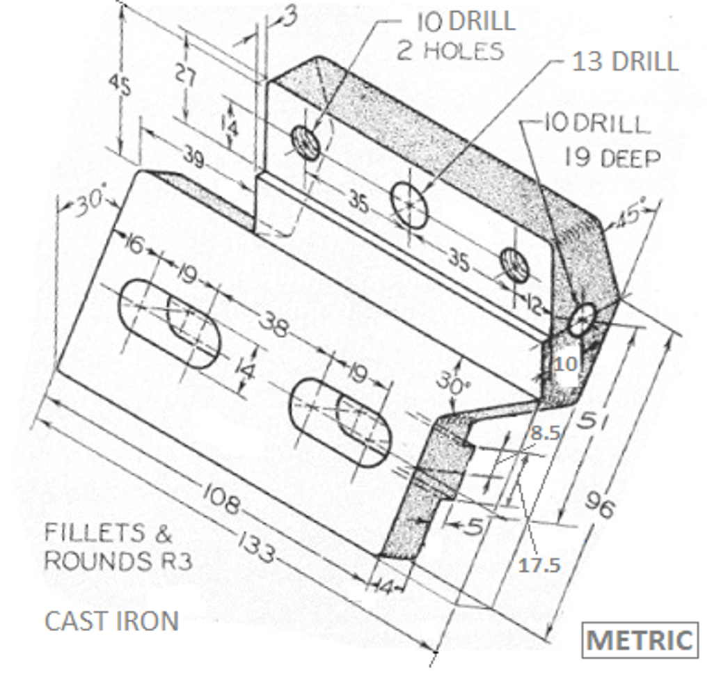 Solved Draw the required orthographic views (included | Chegg.com