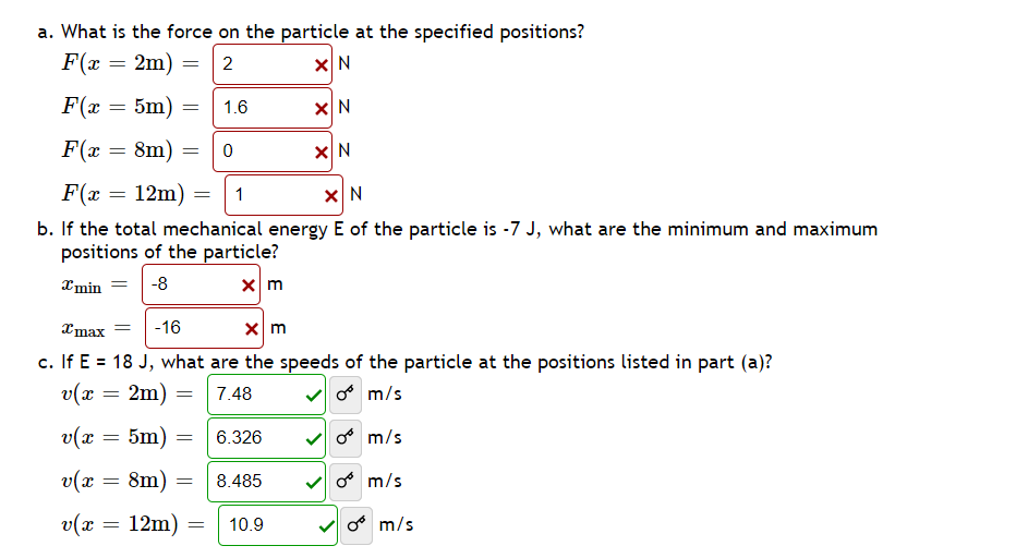 Solved A particle of mass 0.5 kg moves along the x− axis | Chegg.com