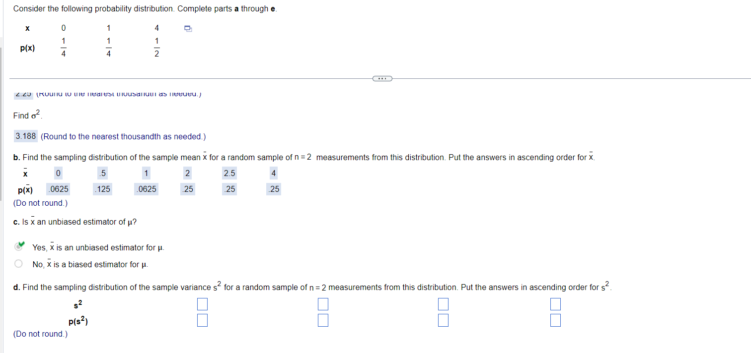 Solved Consider the following probability distribution. | Chegg.com
