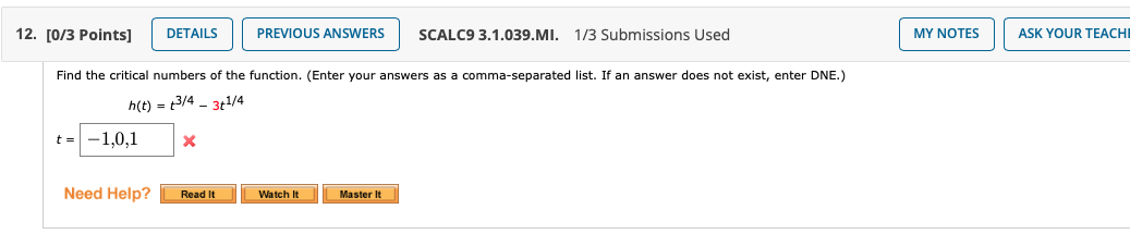 Solved 12. [0/3 Points] DETAILS PREVIOUS ANSWERS SCALC9 | Chegg.com
