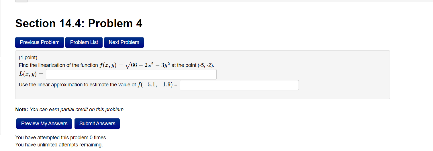 Solved Find the linearization of the function | Chegg.com