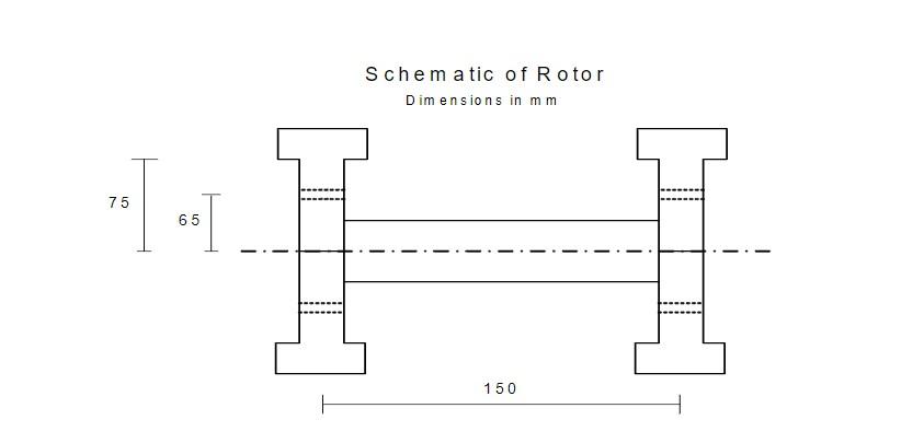 Schematic of Rotor Dimensions in mm 75 I. 65 150 | Chegg.com