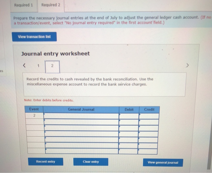 Solved Check my work Exercise 7-30 Bank reconciliation and | Chegg.com