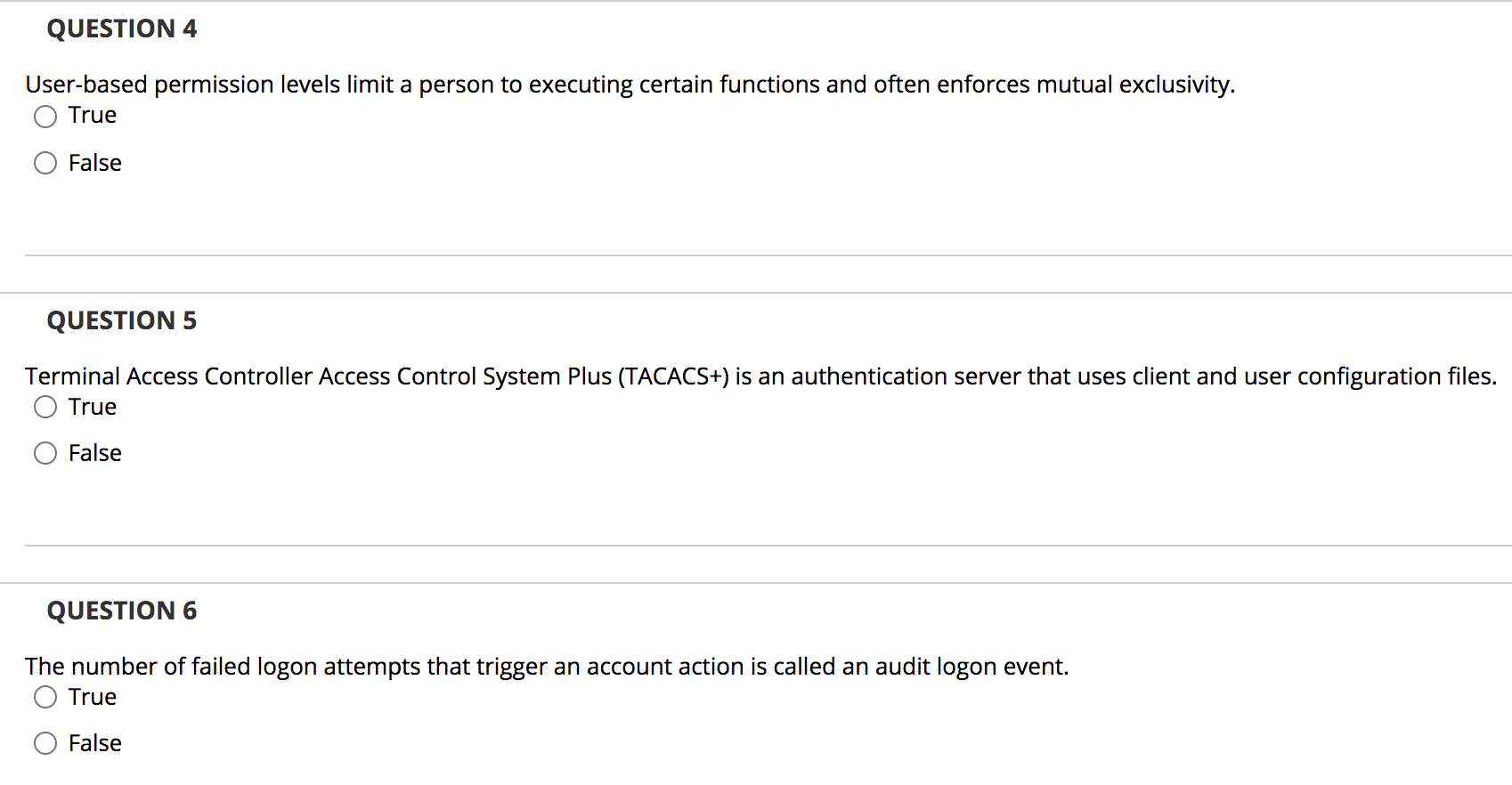 Solved QUESTION 1 The four central components of access | Chegg.com